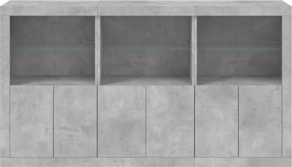 Příborník s LED osvětlením betonově šedý 181,5 x 37 x 100 cm 3209152