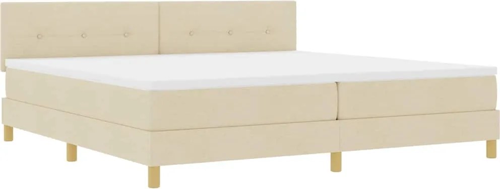Postel s boxspringem s polštářem Krémová 200 x 200 cm textil 3338949