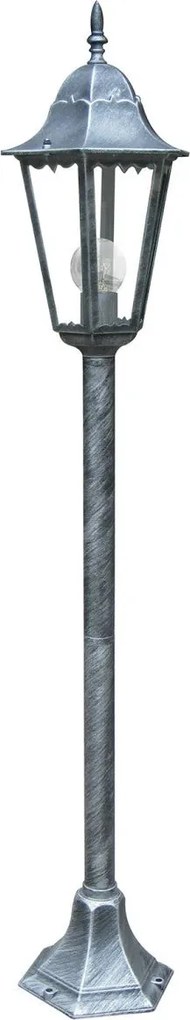 FAN LANT-FIRENZE/P1 Sloupkové svítidlo FIRENZE černá/stříbrná, 1xE27, IP44, 104 x 21 x 21 cm - FANEUROPE