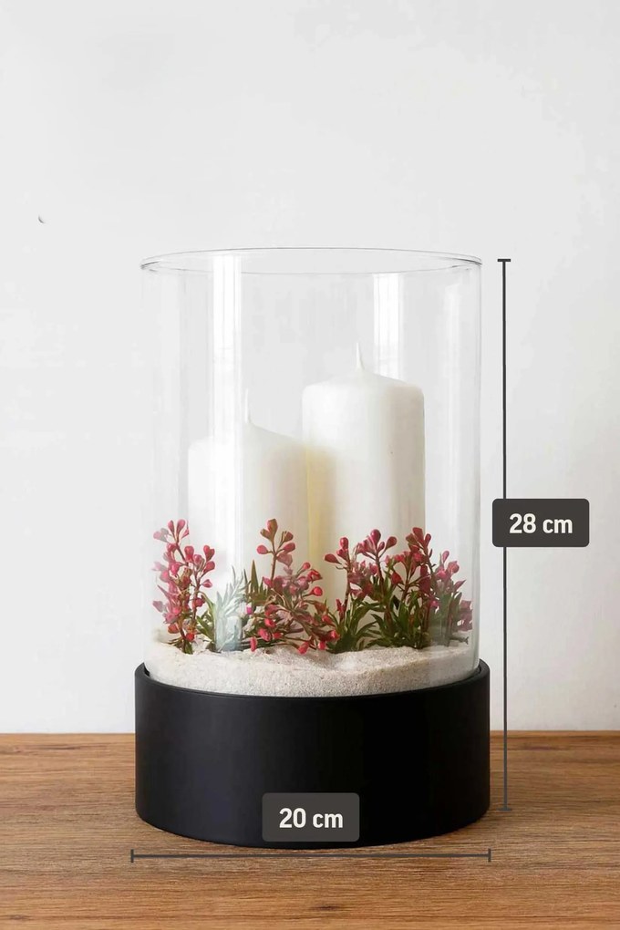 Svícen CANDIRA, sklolaminát, průměr 20 cm, černý