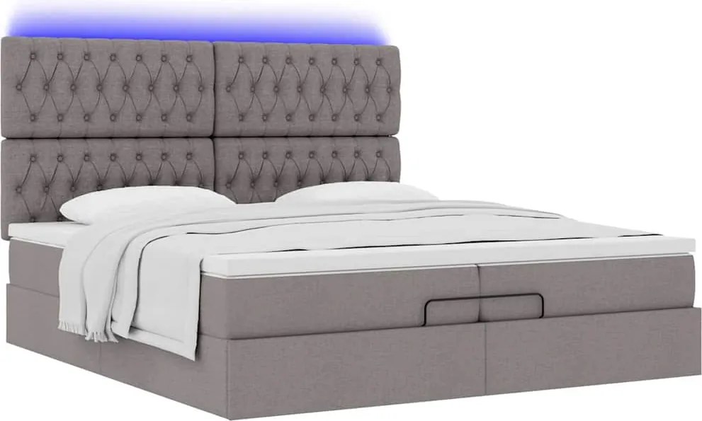 Osmanský rám postele s matracíes taupe 200x200cm textil 3314118