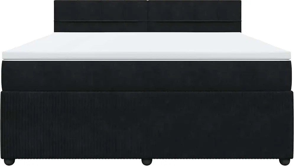 Box spring postel s matrací černá 180x200 cm samet 3287808