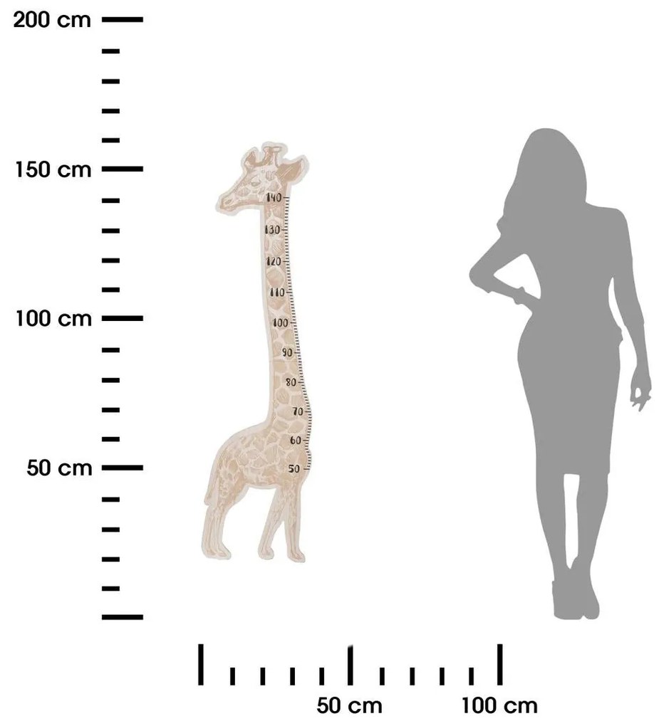 Dětská dřevěná dekorace na zeď Giraffe 36x140 cm