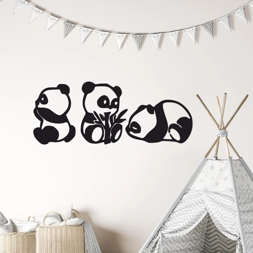 dřevo života Dřevěný obraz PANDA Zvolte barvu dekoru: Černá, Rozměry Ø (cm): 20