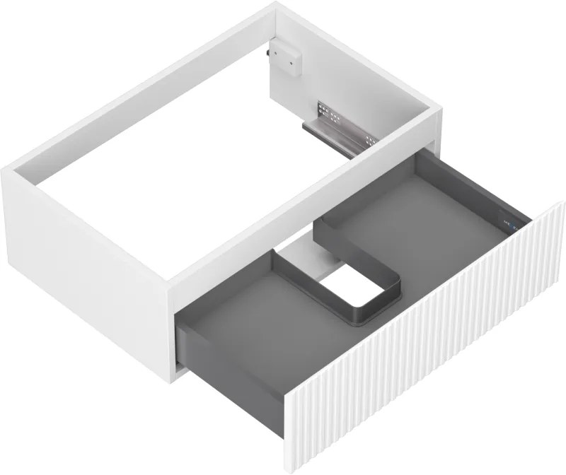 Mexen Rivel, koupelnová skříňka pod umyvadlo 70 cm, 1 zásuvka, drážkovaná, bílá matná, 91A20-07023-1-BF01