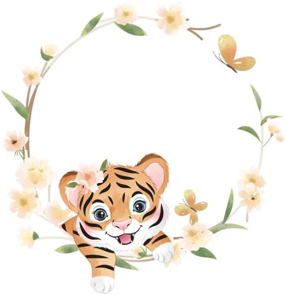 Plakát Veselý tygřík v květech