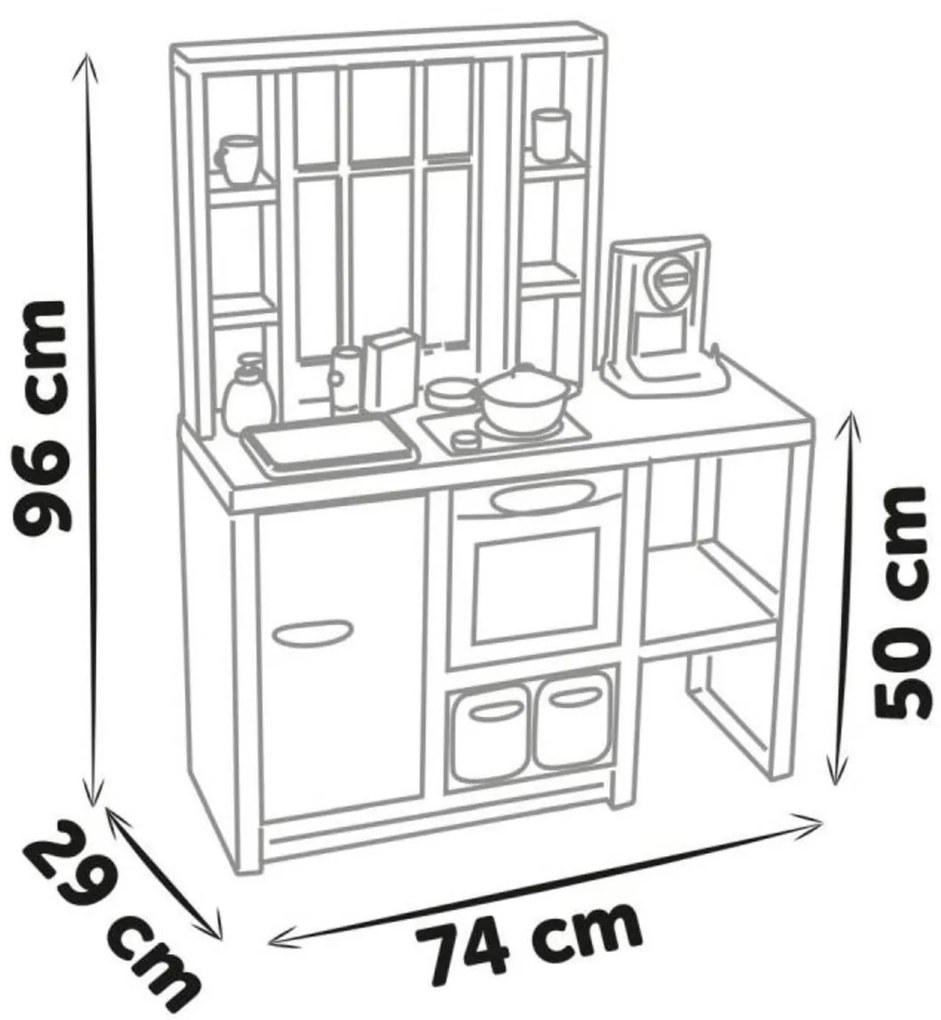 SMOBY Kuchyňka Loft moderní dětské kuchyňské studio s nádobím a doplňky sb312600