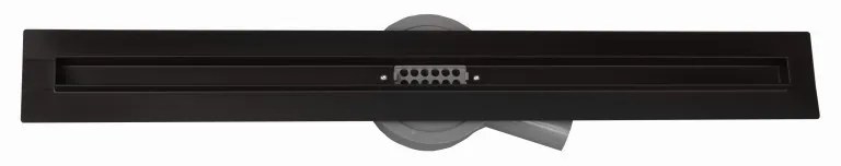 Odtokový žlab s otočným sifonem MEXEN FLAT 360 SLIM černý 110 cm