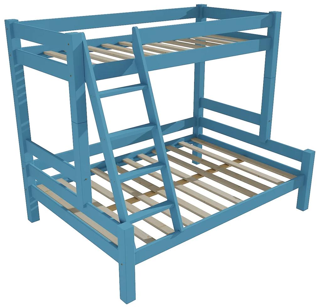 Vomaks Patrová postel s rozšířeným spodním lůžkem 8X8 06A Rozměr: 90/120 x 200 cm, Barva: surové dřevo