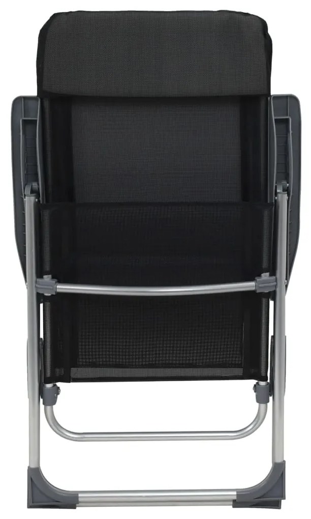 Skládací kempingové židle z hliníku 2 ks černé,  44305