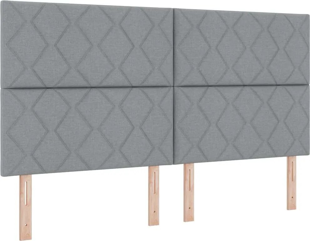 Postel s boxspringem s čelo Světle šedá 200 x 180 cm textil 3341721