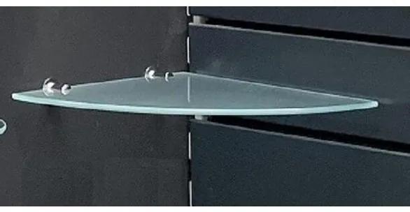 Amirro Shelf Glass Skleněná polička rohová s úchyty, 25 cm, 100-197