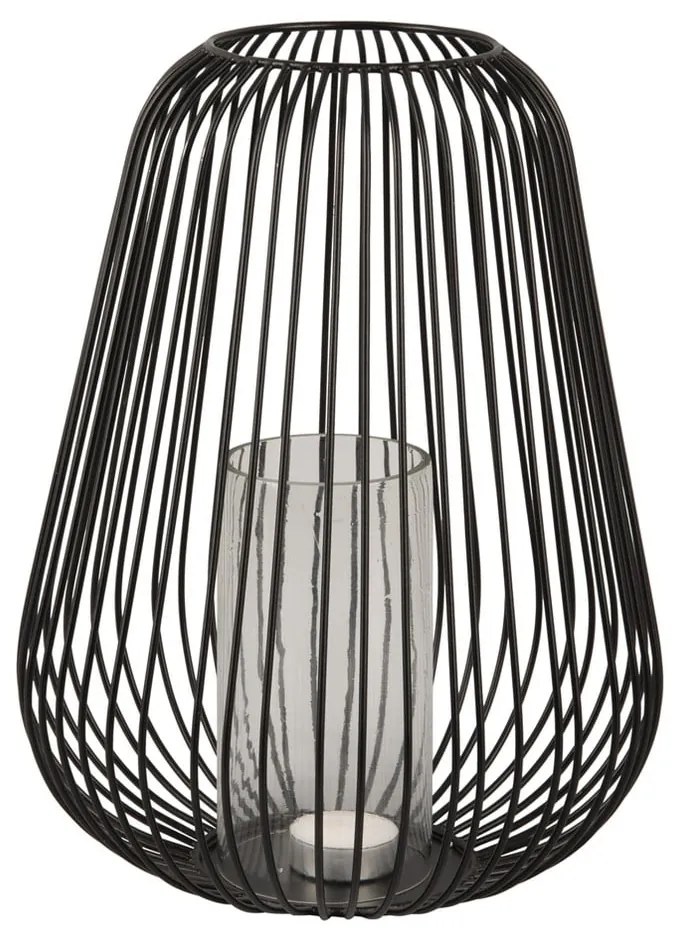 Černá stolní lucerna PT LIVING Lantern, výška 30 cm