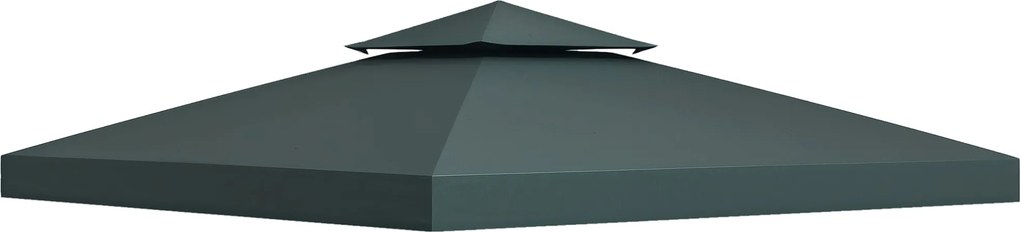 Nahrazující střecha Outsunny pro altán 3x3m - Voděodolná střecha pro kovový altán, náhradní střecha pro zahradní altán, párty stan, zahradní stan, pol