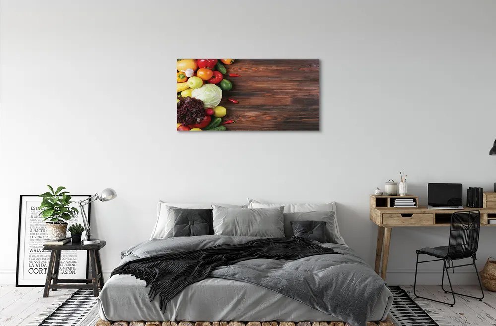 Obrazy na plátně Kukuřice pepř zelí 120x60 cm
