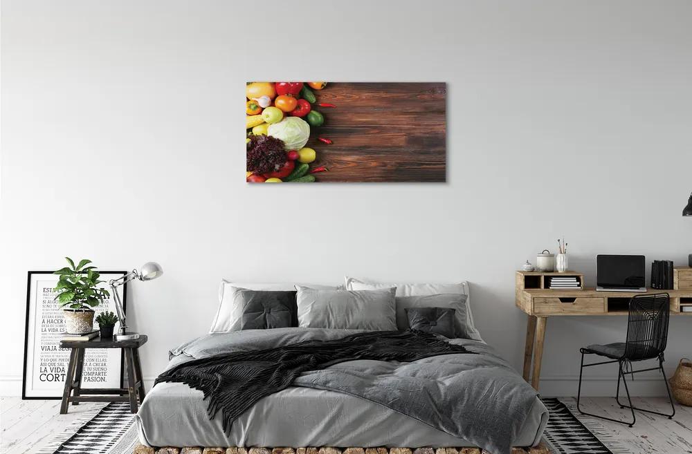 Obrazy na plátně Kukuřice pepř zelí 140x70 cm