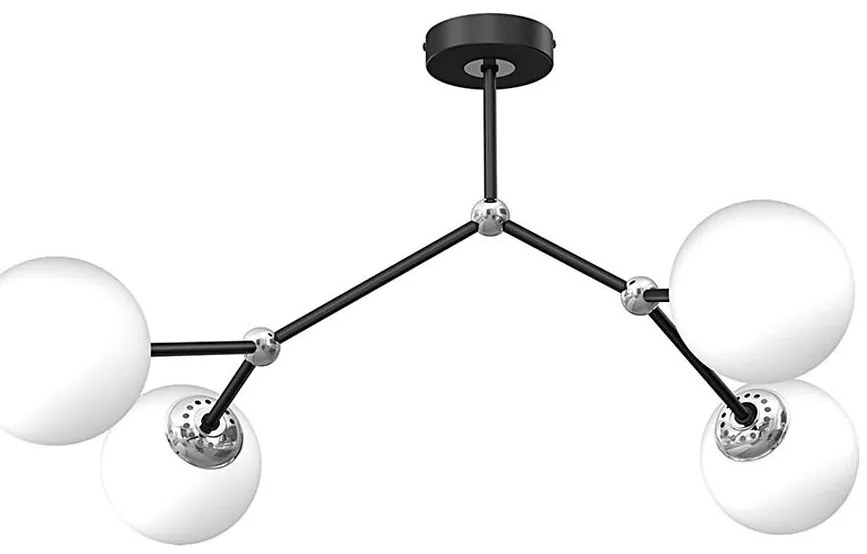 Přisazený lustr JOY 4xE14/40W/230V černá/lesklý chrom