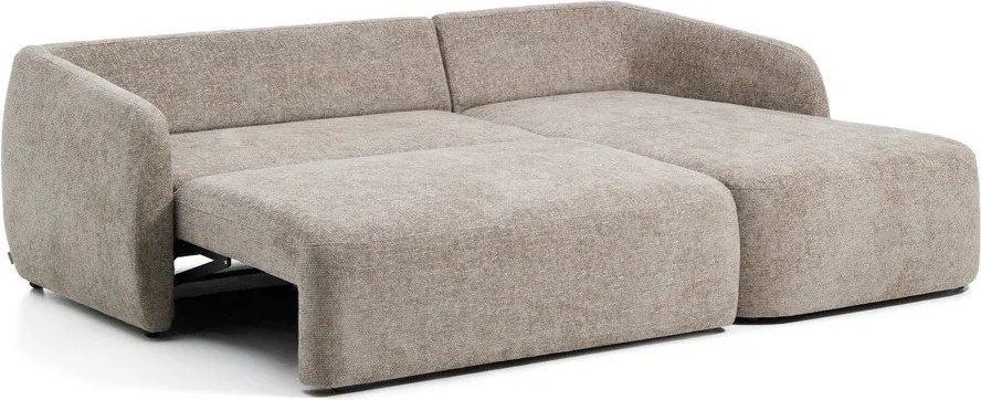 Taupe žinylková rozkládací rohová pohovka (pravý roh/s lenoškou) Laira – Kave Home