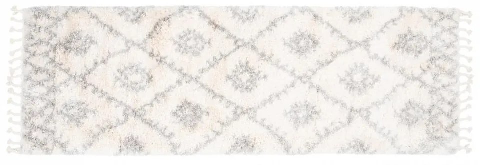Kusový koberec shaggy Azteco krémově šedý atyp 70x300cm