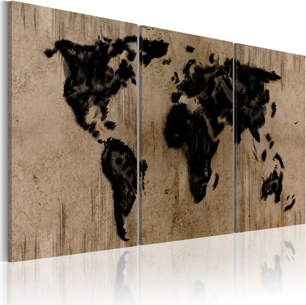 Obraz - Inky map of the World - 120x60