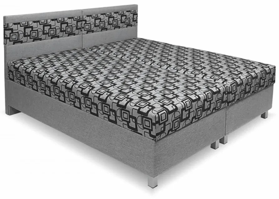 Čalouněná postel Agáta, s úložným prostorem , 160x200 cm, Ella, Šedohnědá-černá