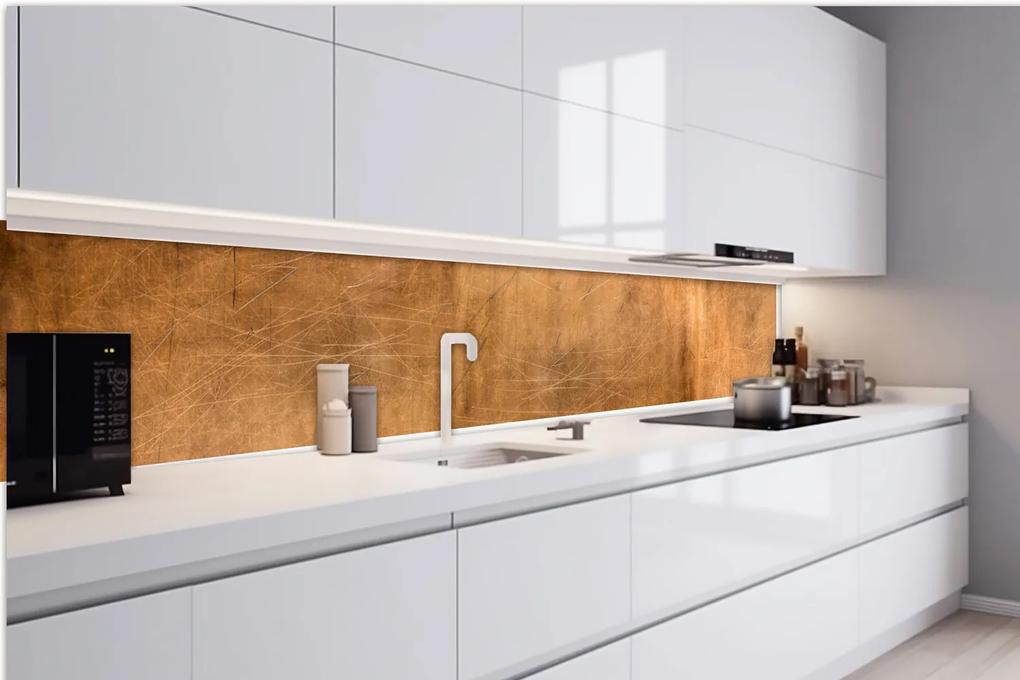 DIMEX | Fototapeta do kuchyně Bronzová textura KI-420-295 | 420 x 60 cm | zlatá, bronzová
