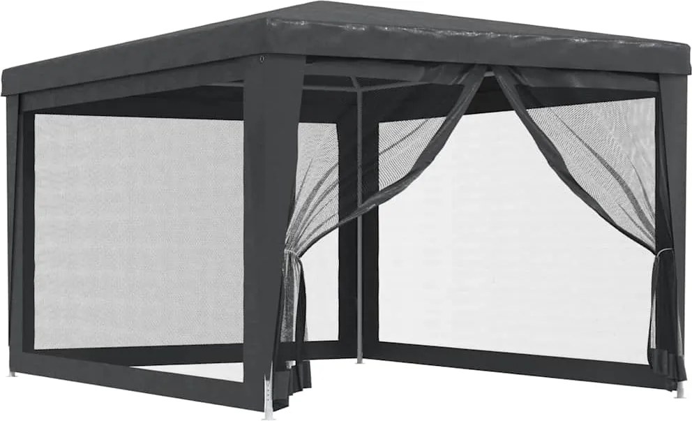 Party stan se 4 síťovanými bočnicemi antracitový 3 x 4 m HDPE 319234