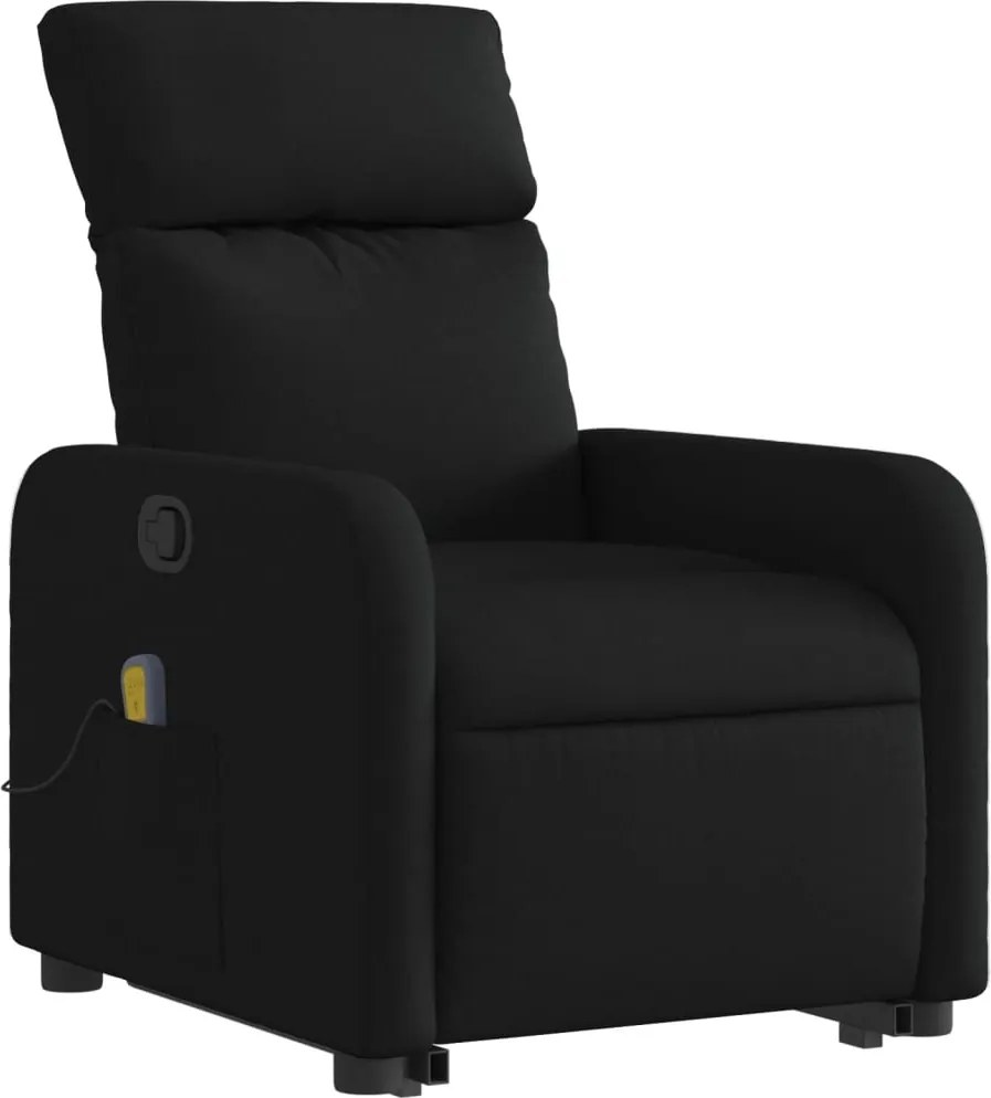 Zvedací masážní polohovací křeslo černé textil 3206710