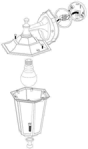 EGLO 22467 - Venkovní nástěnné svítidlo LATERNA 4 1xE27/60W černá