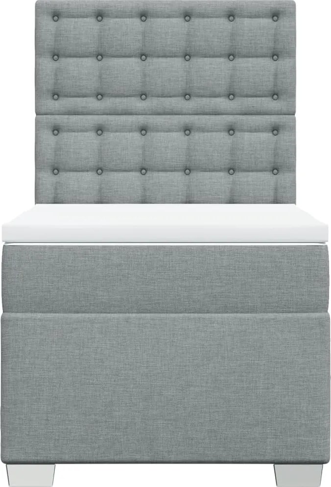 Box spring postel s matrací světle šedá 80 x 200 cm textil 3292629