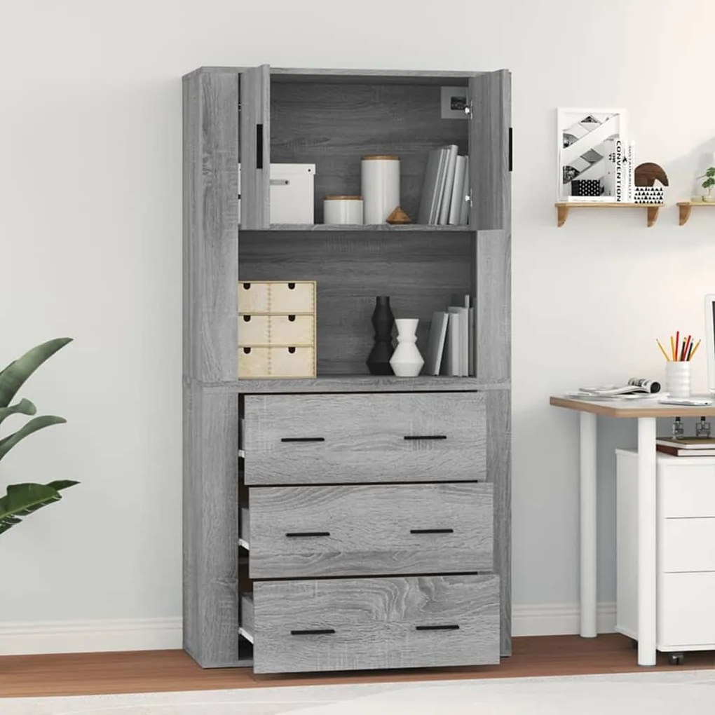 Skříň highboard šedá sonoma kompozitní dřevo 3185389
