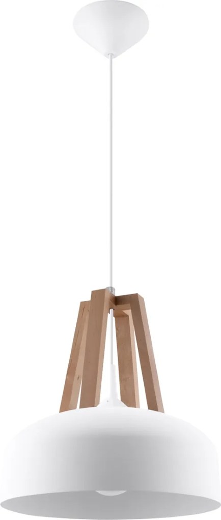 Sollux Lighting Závěsné svítidlo CASCO bílé/přírodní dřevo