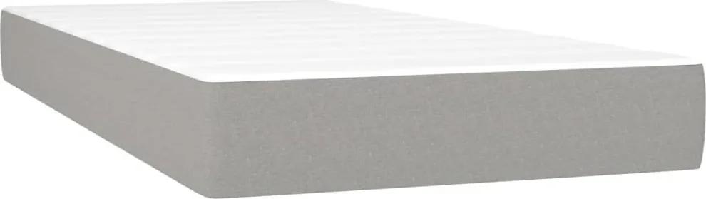 vidaXL Box spring postel s matrací 90x200 cm textil [3139945] Barva: světle šedá