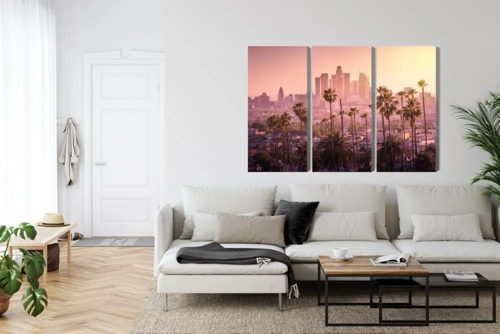 Vícedílný obraz Centrum Los Angeles Při Západu Slunce Nedostatek Nedostatek Plátno Canvas 150x100