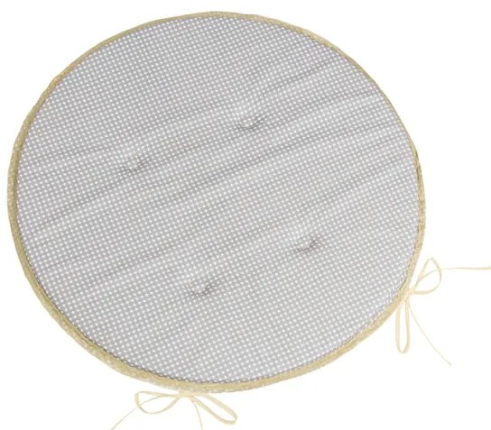 Bellatex Sedák Adéla kulatý hladký průměr 40 cm Kostička Šedá,Bílá