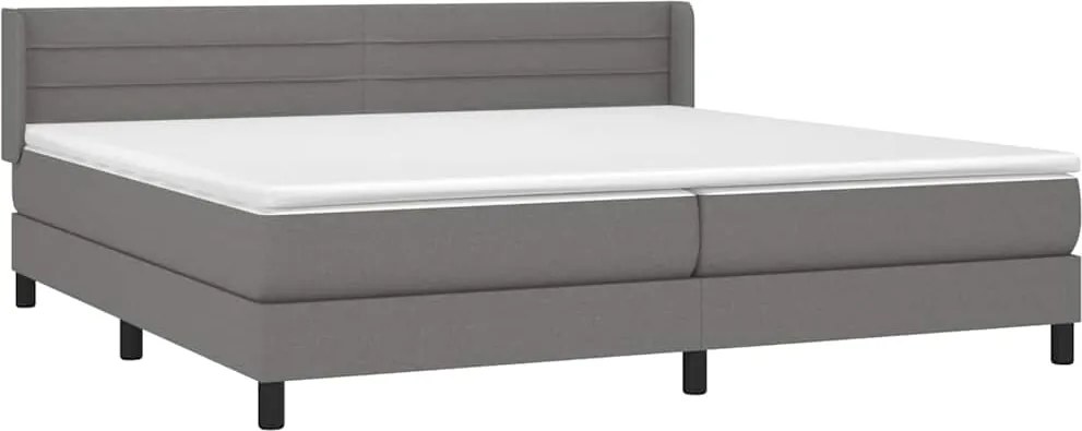 Box spring postel s matrací tmavě šedá 200x200 cm textil 3129818