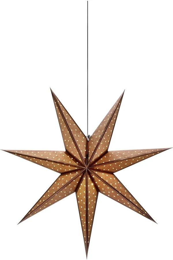 Hnědá vánoční závěsná světelná dekorace Markslöjd Glitter, délka 45 cm