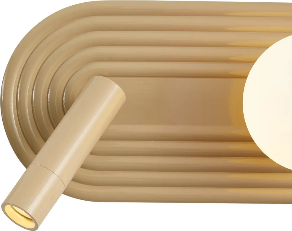 Sada 2 retro nástěnných svítidel taupe vč. LED 3-stupňově stmívatelné a USB-C - Lila