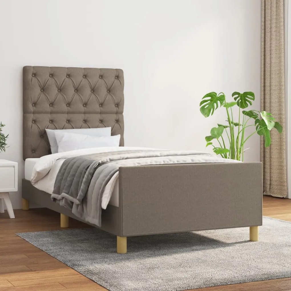 Rám postele bez matrací taupe 80x200 cm textil 3125256