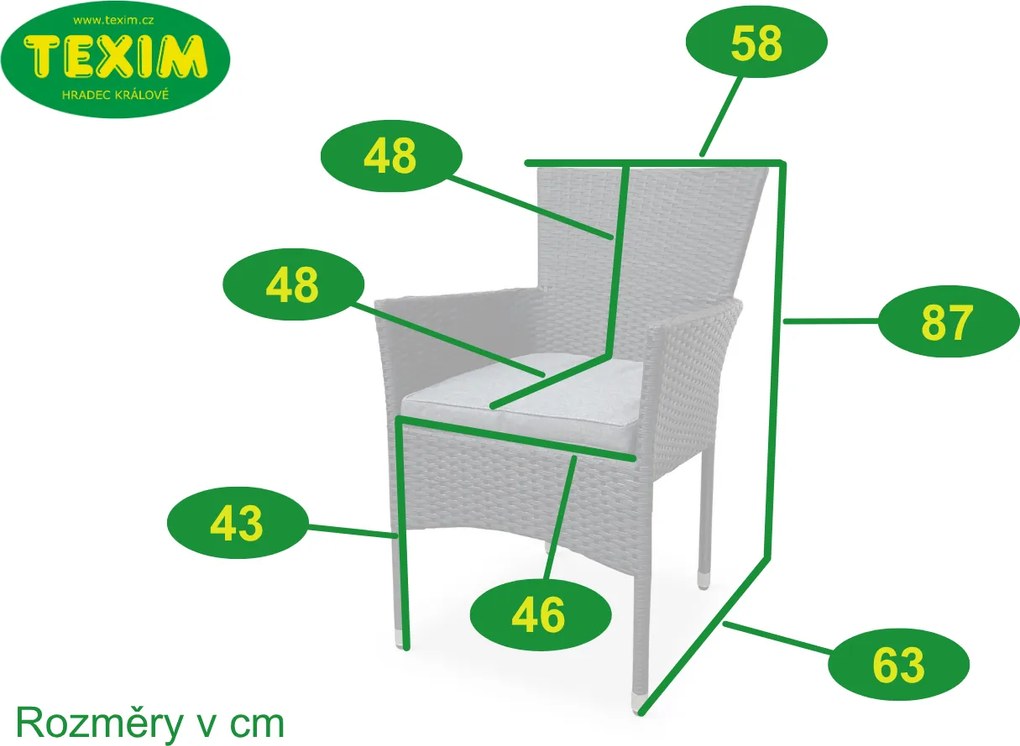 Nábytek Texim Jídelní set GRANDE PASTO + 8x křeslo BALI