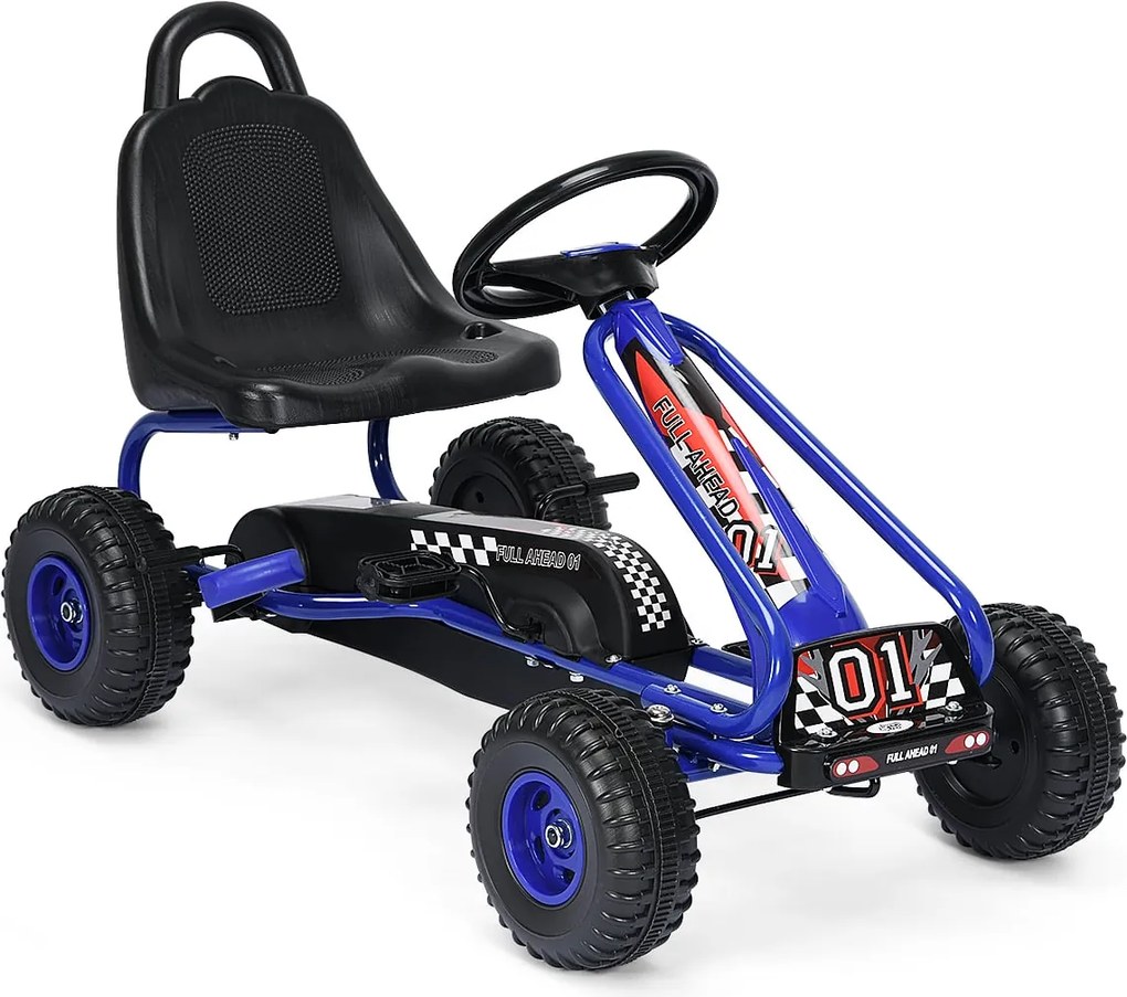 Costway Vozík Gokart s pedálem ruční brzdy Auto 30 kg Pedál Vozidlo