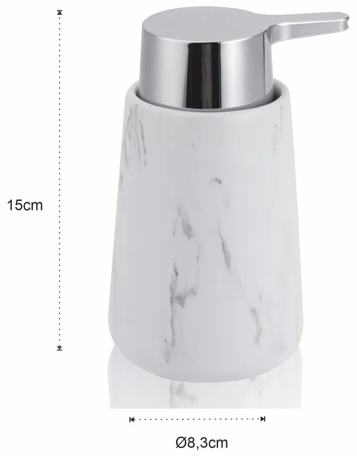 Bílý keramický dávkovač mýdla 200 ml Marble - Tomasucci