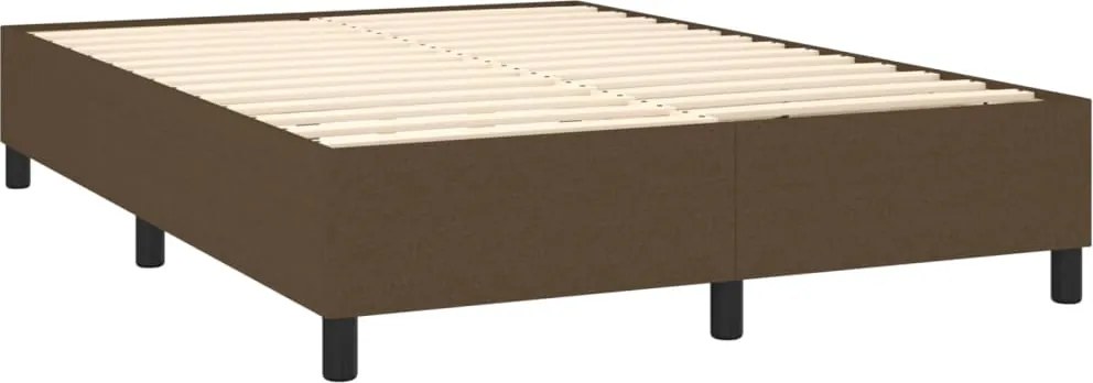 Box spring postel s matrací a LED tmavě hnědá 140x200 cm textil 3138160