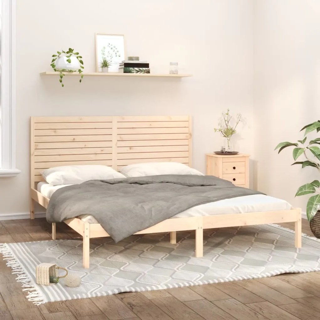 Rám postele bílý masivní dřevo 75 x 190 cm malé jednolůžko