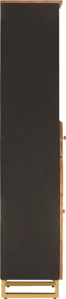 vidaXL Koupelnová skříňka hnědá a černá 38 x 33,5 x 160 cm mangovník [356805]