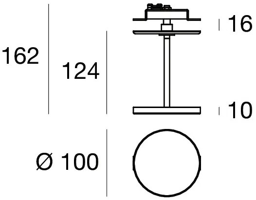 Linea Light CA064DLUWDI Stilo_C, zapuštěné svítidlo pro nepřímé osvětlení, 13W LED 3000K, modrá, prům. 10cm