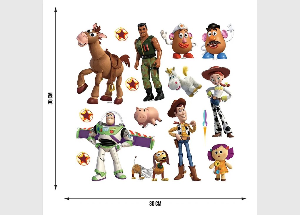 Dětská samolepka na zeď Toy Story, Disney | 30 x 30 cm | DDKS 3810