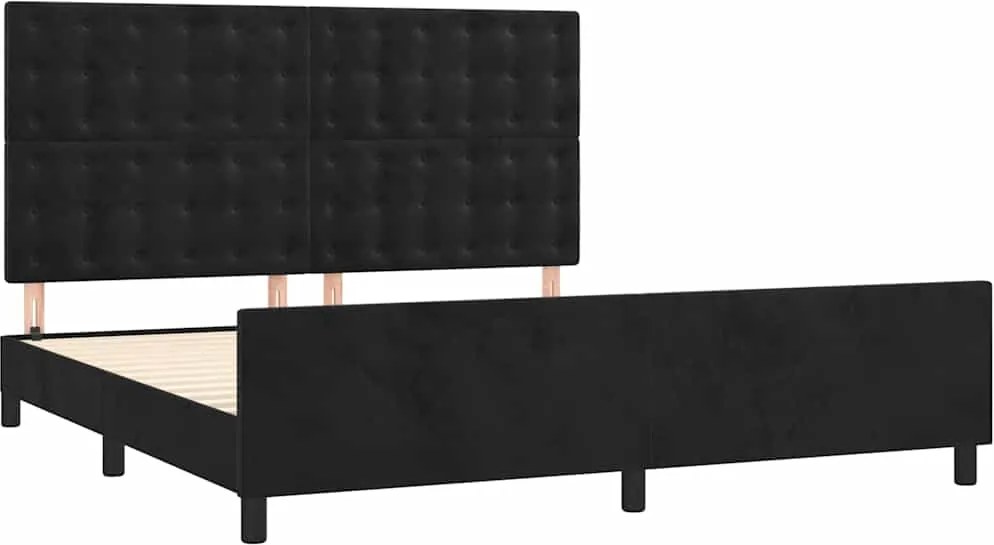 Rám postele bez matrace černý 160 x 200 cm samet 3126009