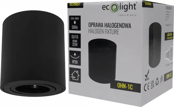 Halogenové stropní svítidlo LED trubice GU10 Pohyblivé bodové svítidlo, přisazené, černé