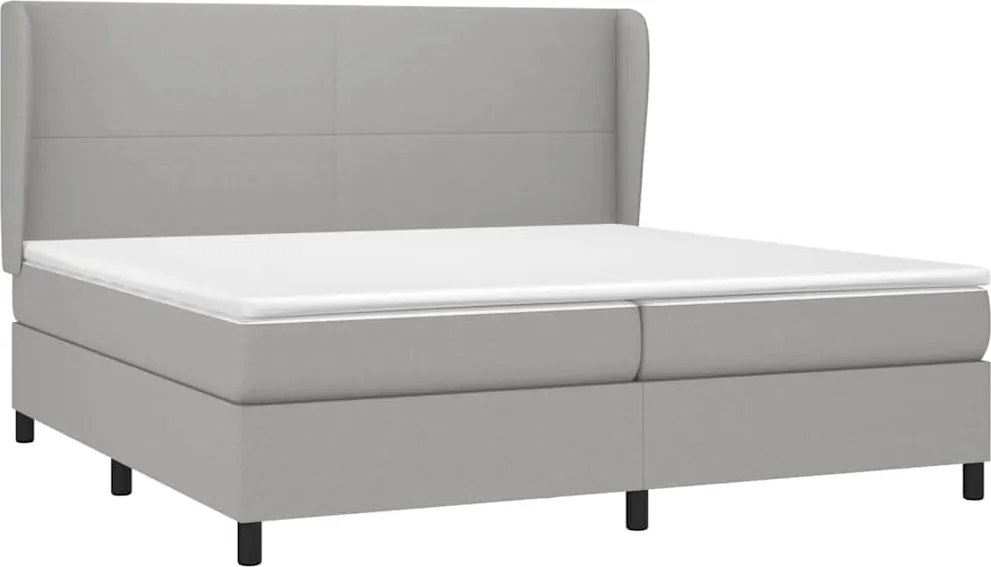 Box spring postel s matrací světle šedá 200 x 200 cm textil 3127829